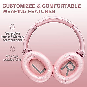 2 Items,1 Rose Zihnic Active Noise Cancelling Headphones Bundle with 1 Black Zihnic Bluetooth Wireless Headset