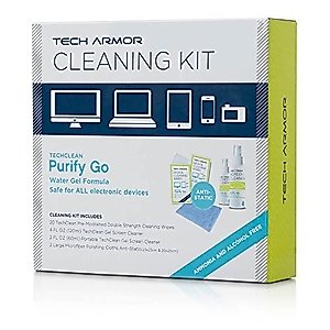 Tech Armor 120 ML Pro Cleaning Kit - Screen Cleaning Bottles for TV Screen Cleaner, Computer Screen Cleaner, Laptop, Phone, Ipad - Computer Cleaning kit Electronic Cleaner - with Microfiber Cloths