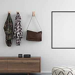 Laelr 6 Pack Wood Wall Hooks Wood Coat Hooks Wall Mounted Rustic Wooden Wall Hooks with 12 Screws Heavy Duty Wall Hanger Robe Hook for Hanging Coats Backpacks Hats Scarf Clothes Towels Bags 11-22lbs