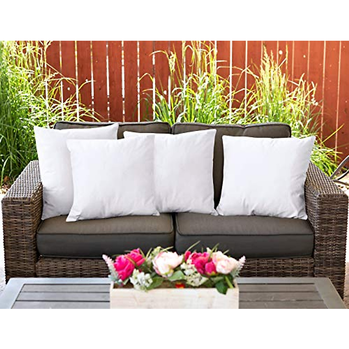 Utopia Bedding Throw Pillows (Set of 4, White), 12 x 12 Inches Pillows for Sofa, Bed and Couch Decorative Stuffer Pillows