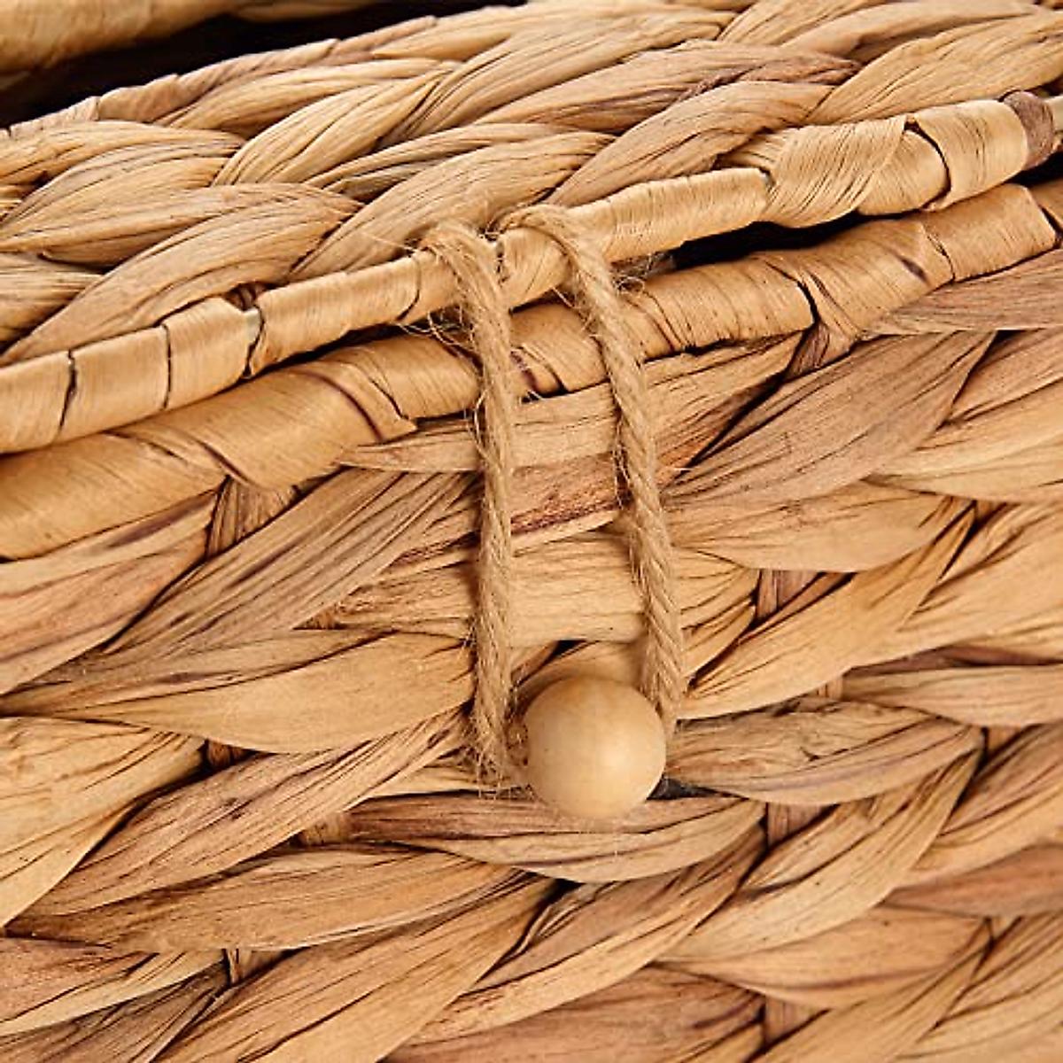 Tissue Box Cover, Rectangular Woven Tissue Box Holder, Water Hyacinth Rustic Decorative Facial Tissue Holder for Bathroom Living Room Bedroom Dresser Office Car (Rectangular)