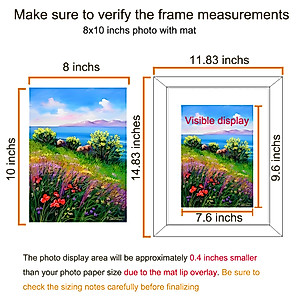 BESCRCL 11x14 Picture Frame Black Set of 6, Display Pictures 8x10 with Mat or 11x14 without Mat, Photo Frames for Wall Mounting