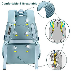 CAMTOP Laptop Backpack 15.6 Inch College Middle School BookBag Travel Backpacks Casual Daypacks (17 Inch, Blue)