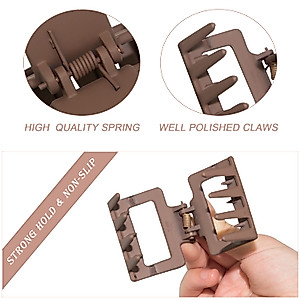 Medium Claw Hair Clips for Women Girls, 2" Matte Rectangle Small Hair Claw Clips for Thin/Medium Thick Hair, Hair Jaw Clips Nonslip Clips (Warm color)