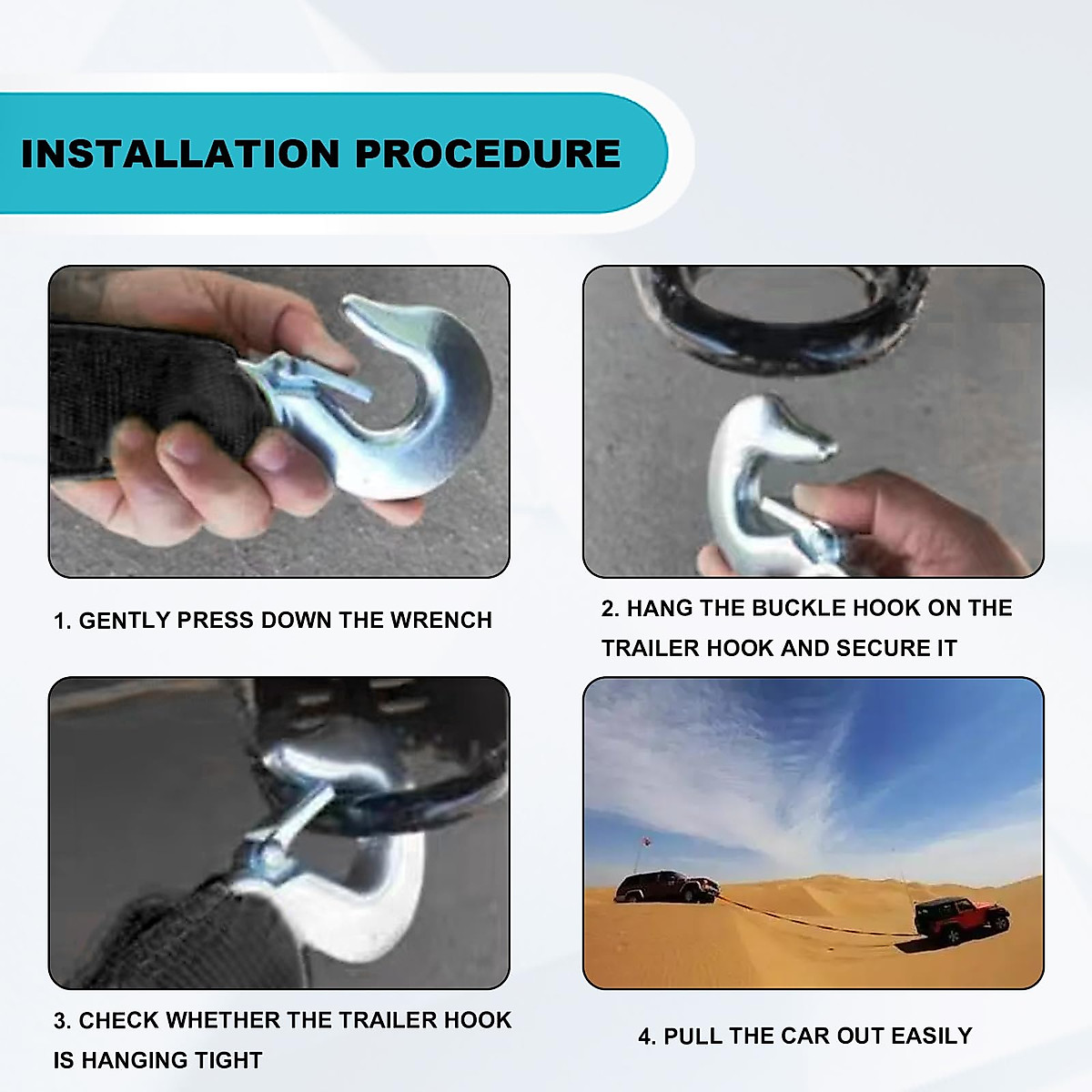 Trailer Winch Strap, 2" x 20ft 6000lb 10000 lbs Breaking Strength 3300 lbs Load Capacity for Boat, Loop End for Boats, Trailer, Wave Runner, Towing, Heavy Duty Equipment, Black