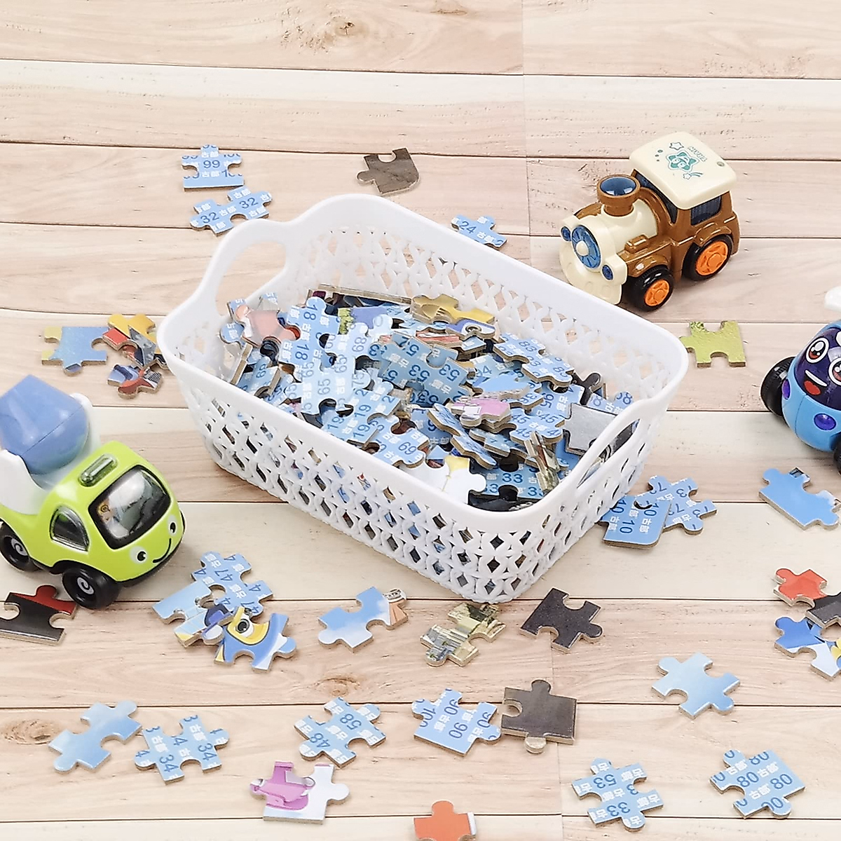 Nesmilers 12 Packs Small Storage Basket Tray, White Desktop Tray Baskets