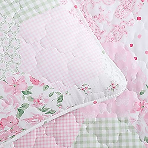 Laura Ashley Kids - Twin Quilt Set, Reversible Kids Bedding with Matching Sham(s), Ideal for Toddler Bedding Set (Ellyn Pink, Twin)