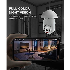 Temgofeau Light Bulb Camera Security Wireless, 2K 4.0MP PTZ Home Camera, Motion Auto Tracking, 360 Degree WiFi Smart Surveillance Cam with Motion Detection Alarm Night Vision(No Micro SD Card)