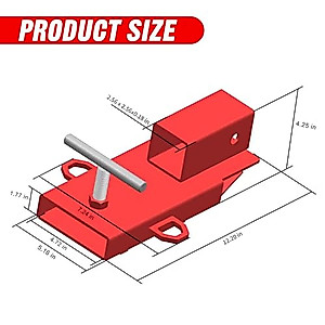 Forklift Trailer Hitch Attachment, AIWARGOD 1PC 2" Receiver Trailer Towing Adapter with Chain Red