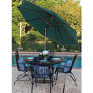 Abba Patio 55 lb Patio Umbrella Base Heavy Duty Round 28 inch Diameter Steel Outdoor Market Umbrella Base Stand for Deck, Lawn, Garden, Pool, Brown