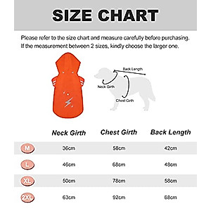 Dog Raincoat, Waterproof Hooded Dog Rain Jacket, Adjustable Dog Raincoat with Hood Leash Hole, Lightweight Pet Raincoat with Reflective Strip, Dog Raincoats for Small Medium Large Dogs (Large, orange)