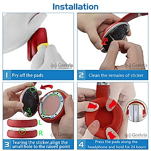 Geekria PRO Extra Thick Replacement Ear Pads for Beats Studio 3, Studio 3.0 Wireless (A1914) Headphones Ear Cushions, Headset Earpads, Ear Cups Cover Repair Parts (White)