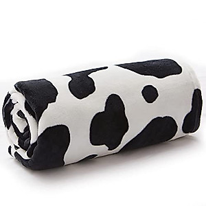 MAST DOO Large Cow Print Fleece Throw Blanket, Fluffy Black and White Aesthetic Bed Blanket Cow Bedroom Decor Suitable for All Season 60x80 inch