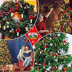 Tatuo 12 Pcs Felt Mushroom Ornaments Christmas Mushroom Hanging Ornaments Small Mushroom Ornament DIY Arts Crafts Supplies Mushroom Decor for Xmas Wedding Holiday Decoration, Red and Green