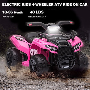 6V Electric Kids ATV Quad Ride-On Toy with MP3, USB, Lights - For 1-3 Year Old Boys and Girls