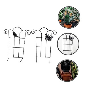 YARNOW 6 Pcs Plant Climbing Support Frame Creative Mountain Turtle Flower Pot Bracket Climbing Rattan Frame Metal Iron Fixing Rod 2pcs Rose Trellises Indoor Plant Shelf Flower Support
