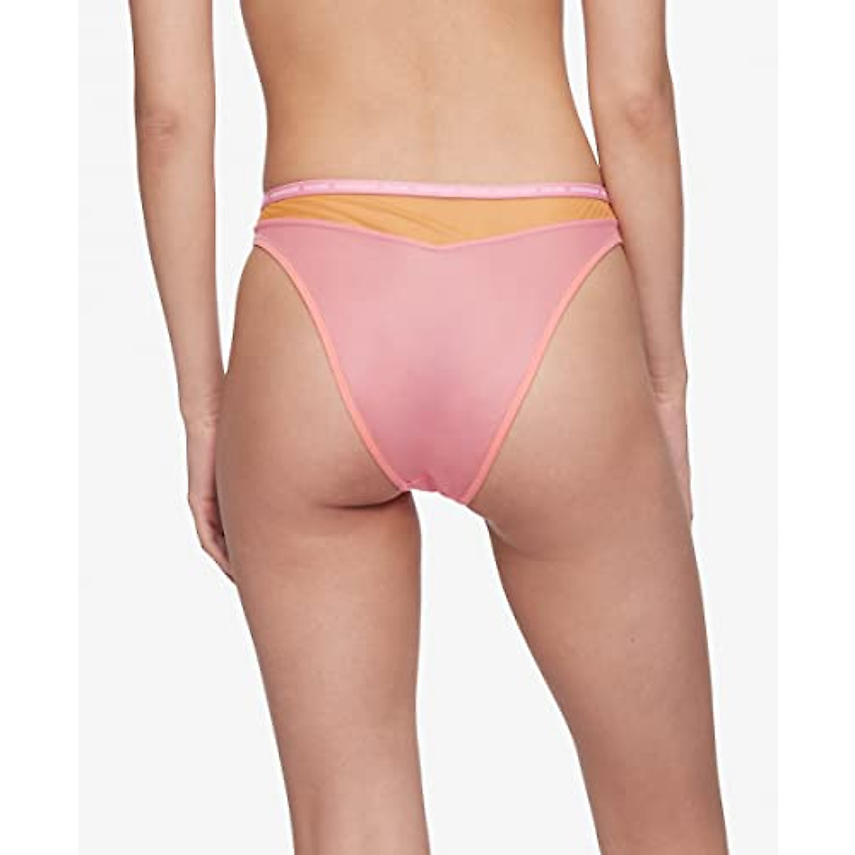 Calvin Klein Women's CK One Sheer Pride High Waist Tanga, Orange Juice, Large