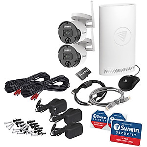 Swann NVW-800 4ch Wi-Fi NVR / 1TB / 2 x NVW-500CAM 1080p WiFi IP Digital Still Image Video Cameras