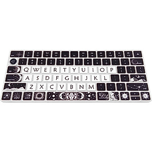 Cute Keyboard Cover Skin for Apple iMac Magic Keyboard 2nd Gen (Model: A1644) Without Numeric Keypad, Silicone Protective Skin, Sun and Moon
