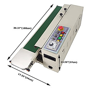 TECHTONGDA Continuous Bag Sealing Machine with Ink Coder FRD-1000II Automatic Band Sealer 110V