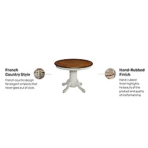 French Countryside Oak/ White 42" Round Pedestal Table by Home Styles