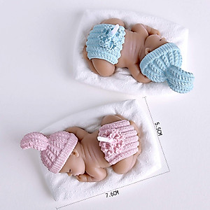 iLikePar Birthday Candle Brown Sleeping Baby Cake Topper Candle for Party Baby Shower and Wedding (Blue)