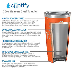 Boss Lady Big Heart Tumbler Birthday Gifts for Women, Coworker, Boss on Orange 20 oz Stainless Steel Insulated Cup with Lid - Travel Mug for Mom