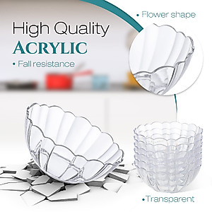 Zeyune 12 Pcs Plastic Serving Bowls Clear Party Dessert Bowls 12oz Crystal Plastic Decorative Food Bowls Mini Candy Dishes Snack Salad Bowl for Wedding Birthday Party Nut Fruit Candy Dessert Ice Cream