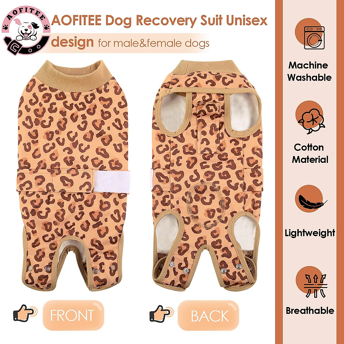 AOFITEE Dog Recovery Suit, Dog Surgical Recovery Suit for Female Dogs Male Dogs, Cozy Dog Onesie for Surgery, Cone E-Collar Alternative, Anti Licking Dog Surgical Shirt with Pee Hole, Strawberry S