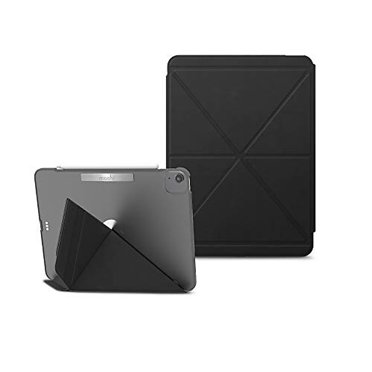 Moshi VersaCover Compatible with iPad Pro 11 3rd Gen Case 2021/2nd 2020/1st 2018, 10.9" iPad Air 4 Case, 3-Viewing Options, Auto Sleep/Wake, Support Apple Pencil Charging, Charcoal Black