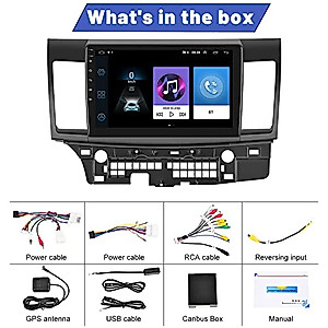 CAMECHO Android 10 Car Stereo for Mitsubishi Lancer 2008-2017, 10.1 Inch Touch Screen GPS Navigation Head Unit Bluetooth Support WiFi/Steering Wheel Control/Mirror Link/Backup Camera