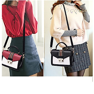 VINAIDA Leather Purse Strap,Valentines Purse for Women Teens, Purse Straps Replacement Crossbody Handbag Long Adjustable Shoulder Bag Straps for Cross Body Purse with Metal Buckles (Gold)