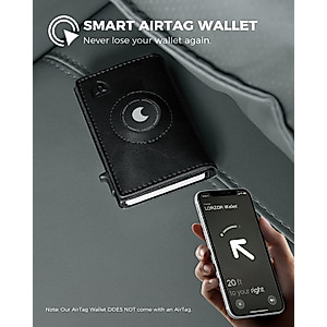 LORZOR Slim Airtag Wallet for Men, Bifold Leather Mens Wallets with Magnetic Closure, Smart Wallet RFID Blocking Pop Up Card Holder,Minimalist Wallet with Gift Box（No Airtag Included）