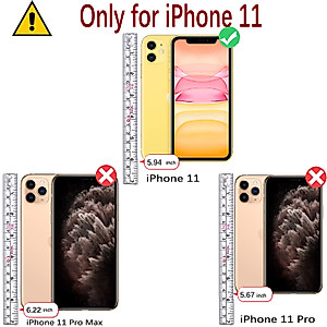 MONASAY Wallet Case Compatible for iPhone 11, 6.1-inch, [Glass Screen Protector Included] [RFID Blocking] Flip Folio Leather Cell Phone Cover with Credit Card Holder, Dreamlikes