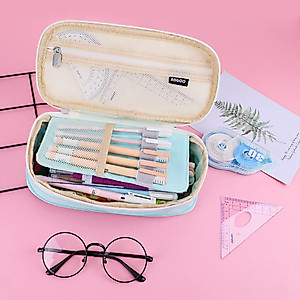 Oyachic Big Capacity Pencil Case, Telescopic Pencil Pouch,Zipper Pen Bag,Canvas Markers Organization Makeup Bag Box,Pencil Holder Office Supplies