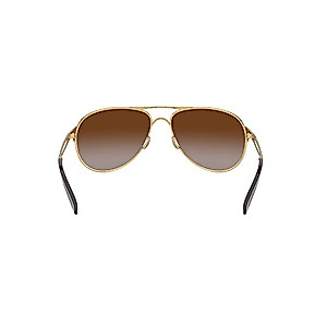 Oakley Women's OO4054 Caveat Aviator Sunglasses, Polished Gold/Dark Brown Gradient, 60 mm