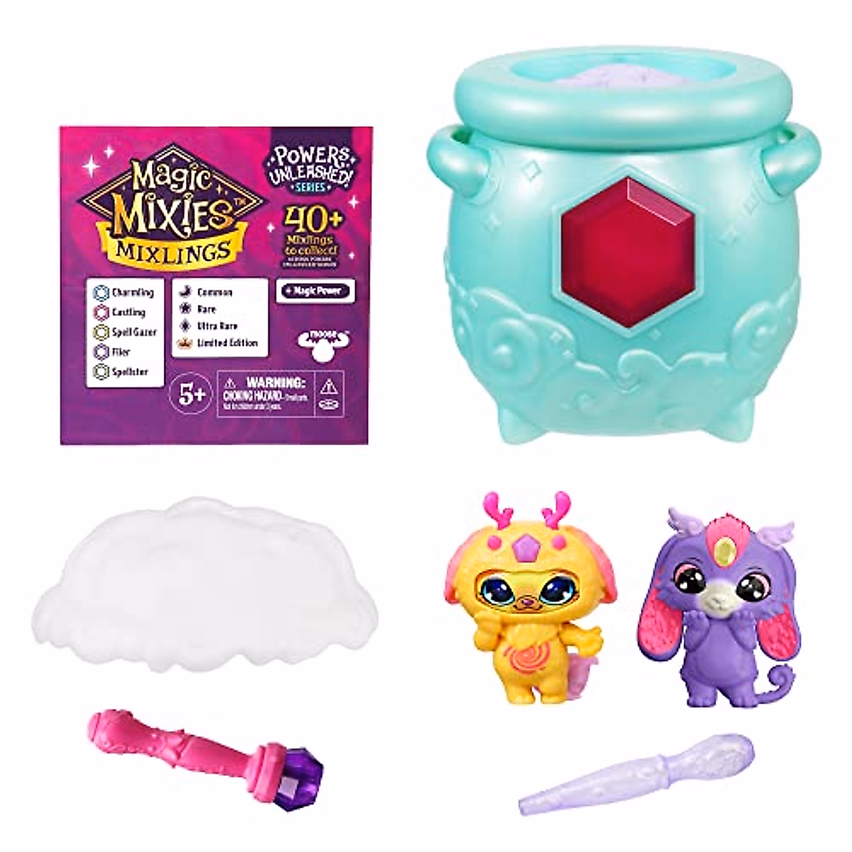 Magic Mixies Mixlings Tap & Reveal Cauldron 2 Pack, Magic Wand Reveals Magic Power, Power Unleashed Series, for Kids Aged 5 and Up (Styles May Vary), Multicolor (14696)