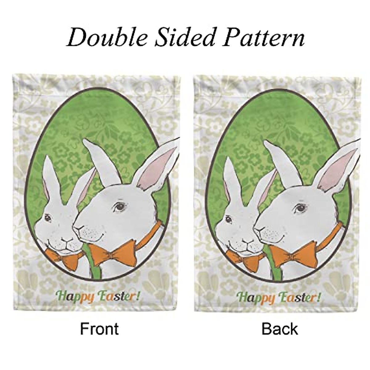 My Little Nest Seasonal Garden Flag Happy Easter Bunny Egg Vertical Garden Flags Double Sided for Home Farmhouse Yard Holiday Flag Outdoor Decoration Banner 12"x18"