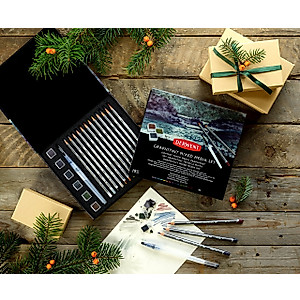 Derwent Graphitint Mixed Media Set, 19 Piece Set, Graphitint Paint, Pencils & Waterbrush (2305949)