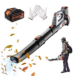 Leaf Blower, 340 CMF 170 MPH Leaf Blower Cordless with 4.0Ah Battery & Charger 21V, Electric Blowers Battery Operated Leaf Blower for Lawn Care, Debris, Yard, Work Around The House