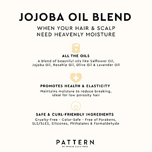 PATTERN Beauty by Tracee Ellis Ross Jojoba Hair Serum, 3.9 Fl Oz, Safflower, Jojoba, Rosehip, Olive & Lavender Oils, Lightweight Moisture Boost for Hair and Scalp