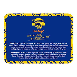 Banana Boat Dog Wipes – Cooling and Refreshing Dog Grooming Wipes, Multi-Purpose Deodorizing Dog Cleaning Wipes, Quick Easy Use Dog Wipes for Paws and Butt, Use as Dog Bath Wipes, Puppy Wipes, 50ct