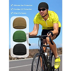 SATINIOR 9 Pieces Helmet Liner Skull Caps Sweat Wicking Cycling Hat Cooling Beanie Hat (Chic Colors)