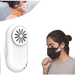 Personal Ionizer Air Purifier Wearable, Breathe Cooler Wearable Air Purifier, Wearable Clip-On Air Face Ma-sk Fan, USB Charging Bedroom Office Travel Air Purifier for Kids,Adults (White)