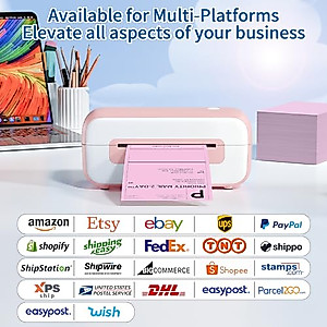 LabelCreate Thermal Label Printer Paper - 500 PCS, 4"x6" Fan-Fold Label Shipping Supplies Labels, Permanent Adhesive Thermal Labels for Small Business Supplies, Pink