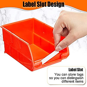 16 Pcs Plastic Wall Mounted Storage Bins (6.3inch x 3.2inch x 4inch) Hanging Stackable Storage with 4 Pieces Horizontal Shelf Trays Screw Organizers and Storage Bins Tool Organizers for Men Tools Gift