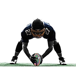 REBOIL Holographic Glowing Football–Light Up with Camera Flash–Advance Reflective Composite Leather - HoloHoops Gifts Toys for Outdoor Night Game–Official Size. (Size 7)