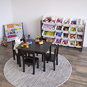 Humble Crew Toy Storage 20-Bin Organizer, Espresso/White