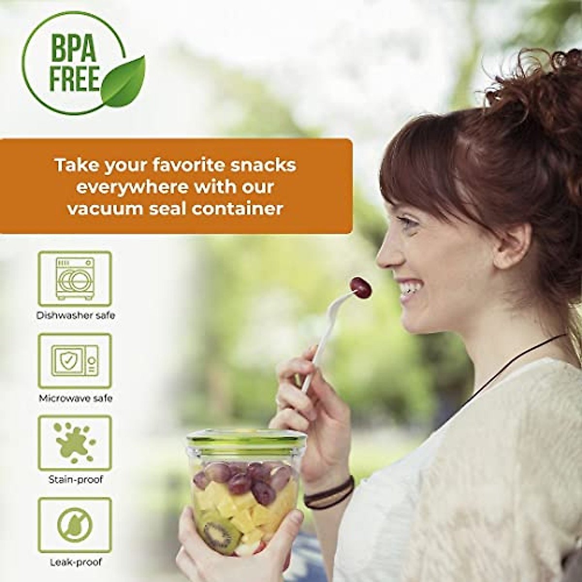 Shop LC Food Saver Containers for Vacuum Seal - BPA Free - Preserve Juice & Liquid for Longer, Stackable, Airtight Juice Container (1 pcs + Vacuum Sealer Pump)