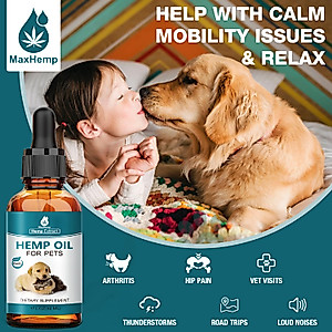 2 Packs - Pet Hemp Oil for Dogs and Cats- Anxiety, Stress Pain Holistic Inflammation Relief - for Joint Hip Аrthritis, Calming Oil Drop, Organic Pets Treats